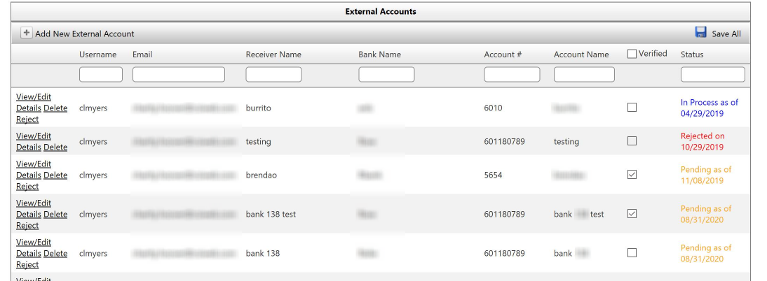 Manage External Accounts